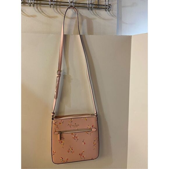 kate spade | Bags | Kate Spade Pinkflowers Leather Zipper Crossbody X95 ...